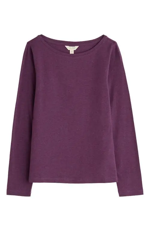 SEASALT CORNWALL Easel Long Sleeve Stretch Organic Cotton Top - Melange Grape