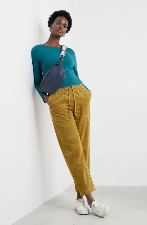 SEASALT CORNWALL Easel Long Sleeve Stretch Organic Cotton Top - Melange Mast