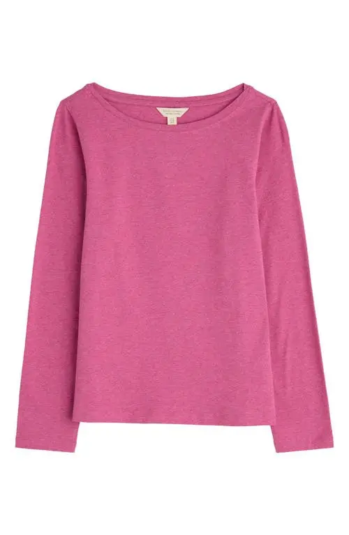 SEASALT CORNWALL Easel Long Sleeve Stretch Organic Cotton Top - Melange Rosa