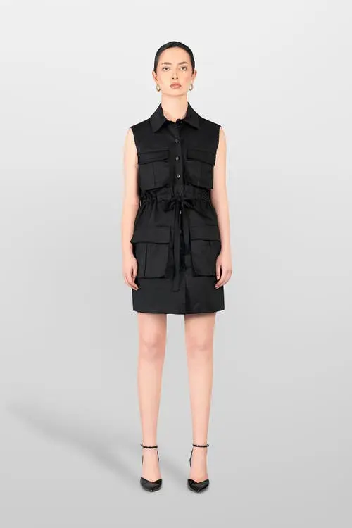 LAURA APARICIO Cotton Shirt Dress - Black