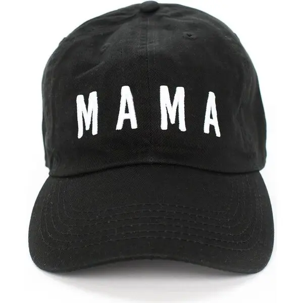 REY TO Z Mama Embroidered Baseball Hat - Black