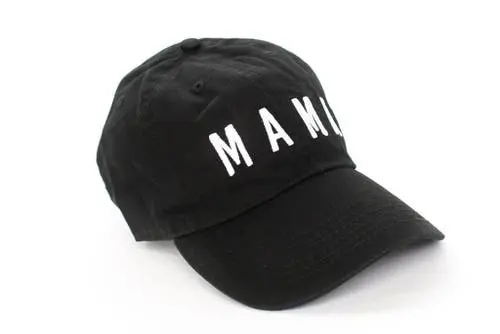 REY TO Z Mama Embroidered Baseball Hat - Black