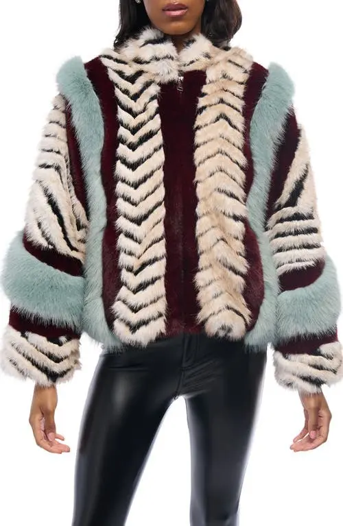 AZALEA WANG Mixed Faux Fur Coat - Blue