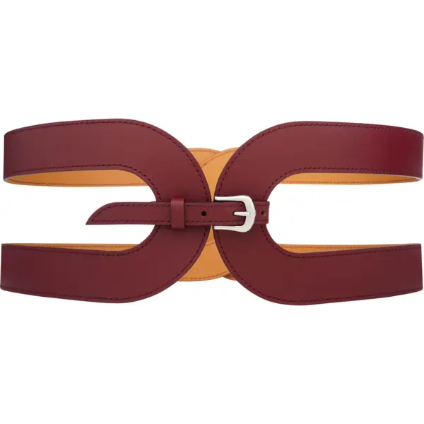 VAINCOURT PARIS La Délicieuse Leather Corset Belt - Dark Red