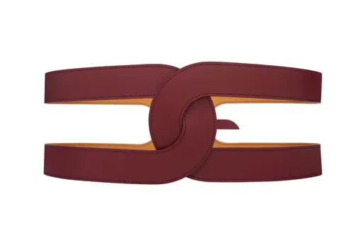 VAINCOURT PARIS La Délicieuse Leather Corset Belt - Dark Red