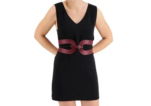 VAINCOURT PARIS La Délicieuse Leather Corset Belt - Dark Red