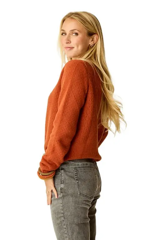 Carve Designs Monroe Stitched Sweater - Copper