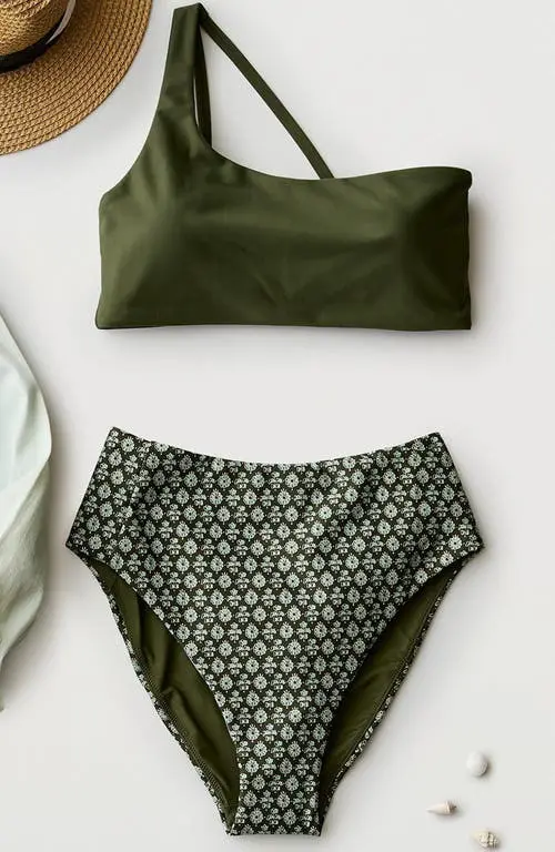 Carve Designs Lani Pocket High Waisted Bottom - Dk. Fir Batik