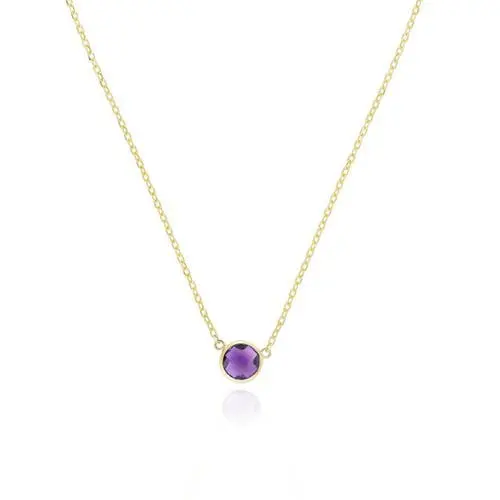 THE LOVERY Single Bezel Necklace - Amethyst