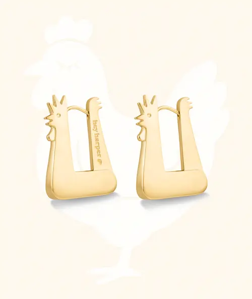 HEY HARPER Galo Chicken Earrings - Gold