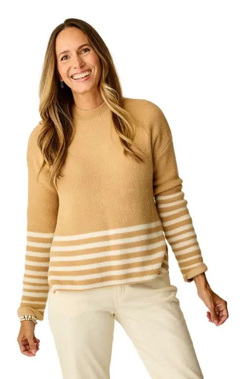 Carve Designs Olivia Plush Sweater - Camel Stripe