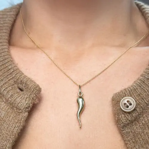 THE LOVERY Gold Horn Necklace