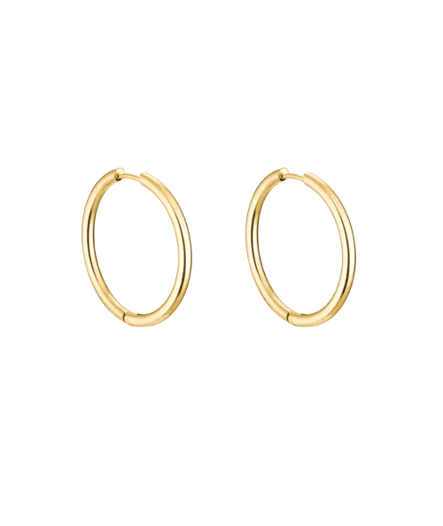 HEY HARPER Small Thin Hoop Earrings - Gold