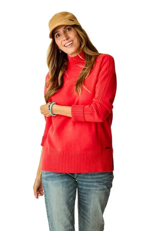 Carve Designs Woodward Pullover Sweater - Poinsettia