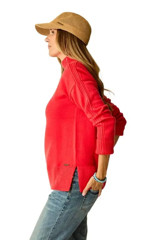 Carve Designs Woodward Pullover Sweater - Poinsettia