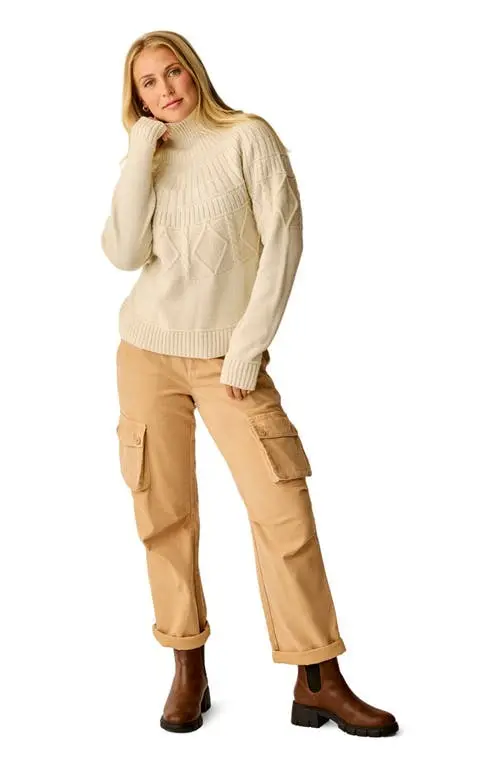 Carve Designs Neve Cable Turtleneck - Birch