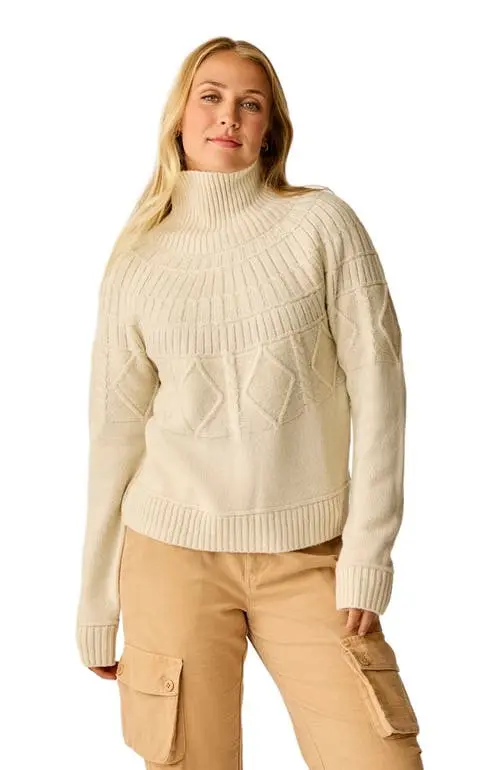 Carve Designs Neve Cable Turtleneck - Birch