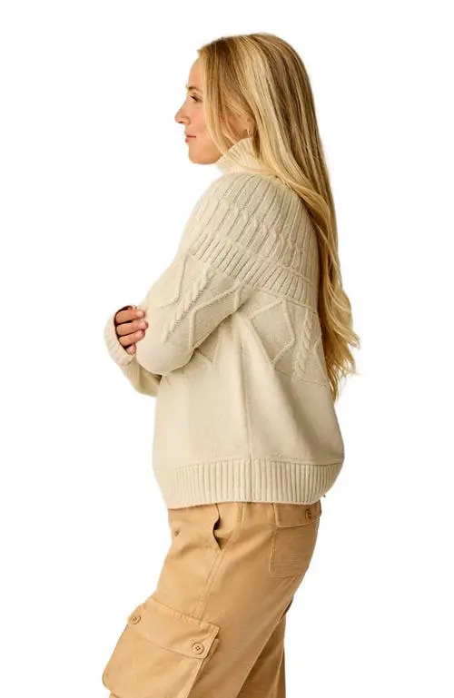 Carve Designs Neve Cable Turtleneck - Birch
