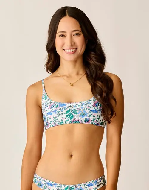 Carve Designs Escondido Compression Reversible Top - Lagoon/cloud Multifloral