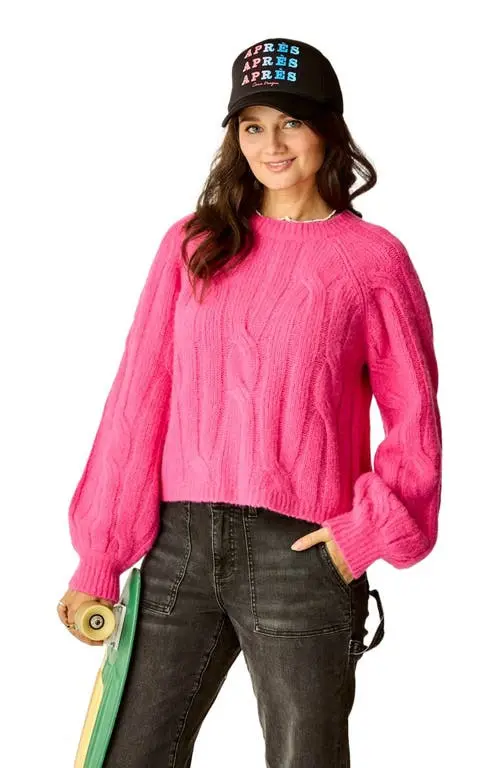 Carve Designs Eloise Wool Blend Sweater - Hot Pink