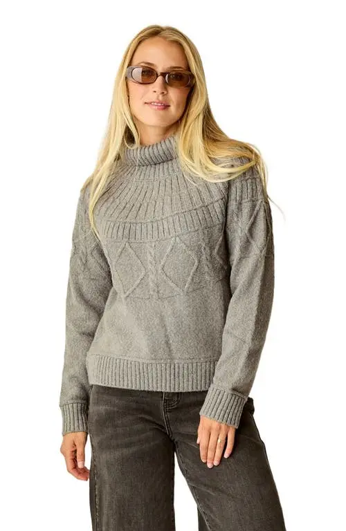 Carve Designs Neve Cable Turtleneck - Pewter Heather