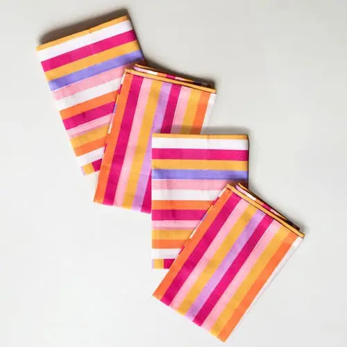 SUPRA ENDURA Bright Stripe Organic Napkinset Of 4 - Multi