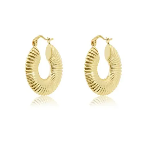 THE LOVERY FINE JEWELRY Ribbed Hoop Earrings