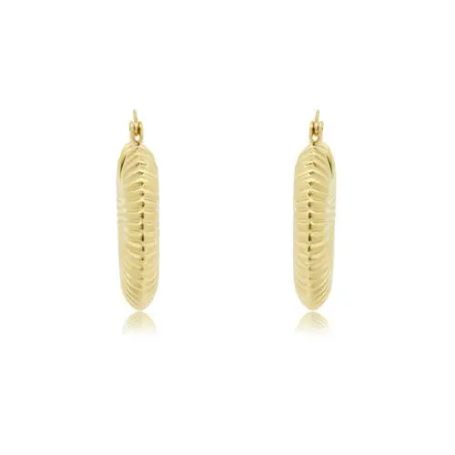 THE LOVERY FINE JEWELRY Ribbed Hoop Earrings