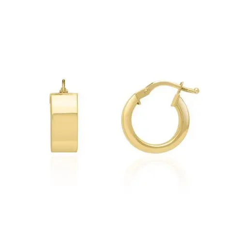 THE LOVERY FINE JEWELRY Mini Square Tube Huggie Hoop Earrings - Yellow Gold