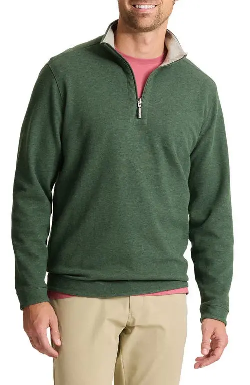 Tommy Bahama Reversible Half Zip Pullover - Juniper Heather