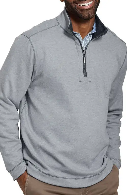 Tommy Bahama Reversible Half Zip Pullover - Night Cap Heather