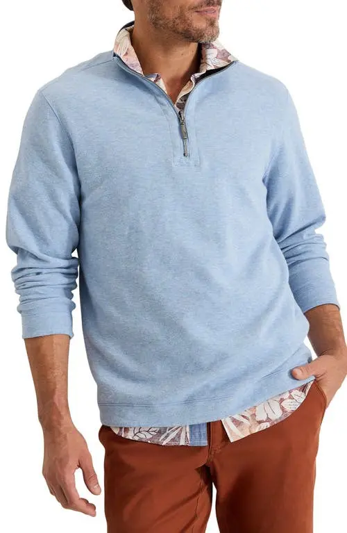 Tommy Bahama Reversible Half Zip Pullover - Polar Heather