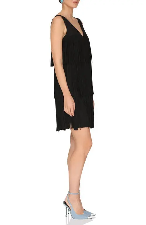 Avec Les Filles Faux Suede Fringe Minidress