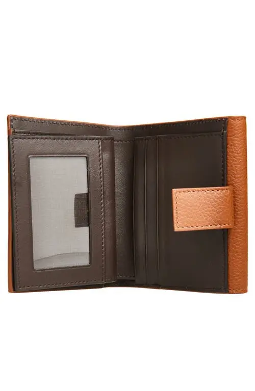 FERRAGAMO Double Gancio Leather Compact Wallet - New Cognac/t.moro