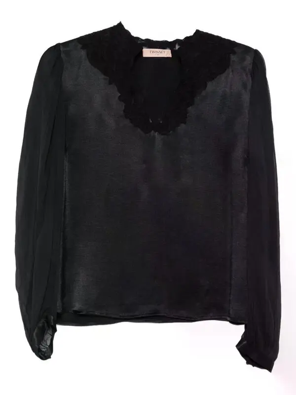 TWINSET Lace-detail Blouse - Black