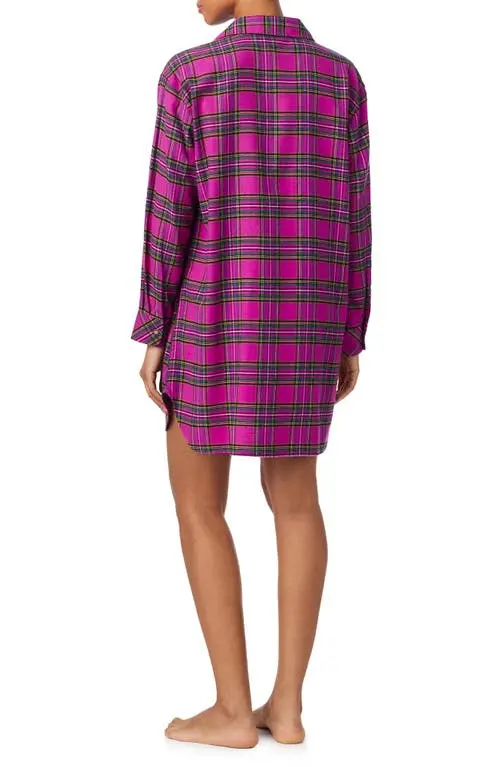 Ralph Lauren Plaid Print Sleepshirt - Pink Plaid