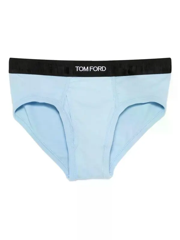 TOM FORD Logo-waistband Briefs - Blue