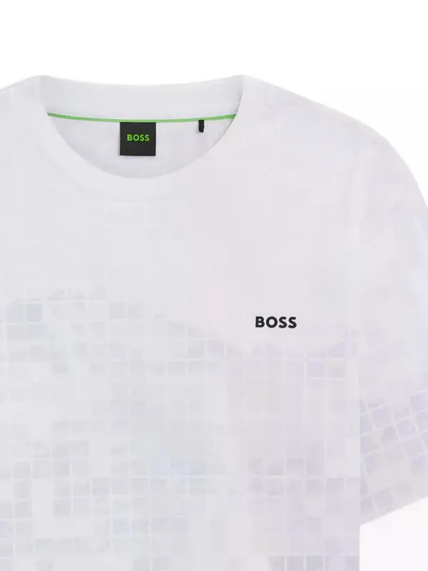BOSS Square-pattern Cotton T-shirt