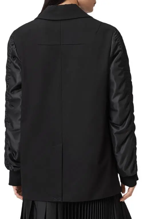 ALLSAINTS Lorna Ruched Sleeve Cotton Jacket