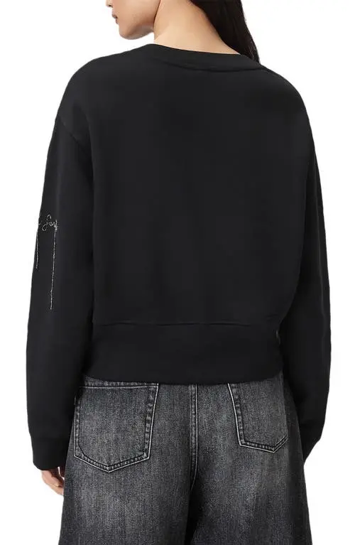 ALLSAINTS Logo Embroidery Relaxed Sweatshirt