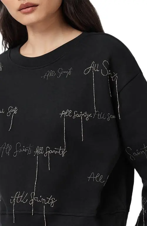 ALLSAINTS Logo Embroidery Relaxed Sweatshirt