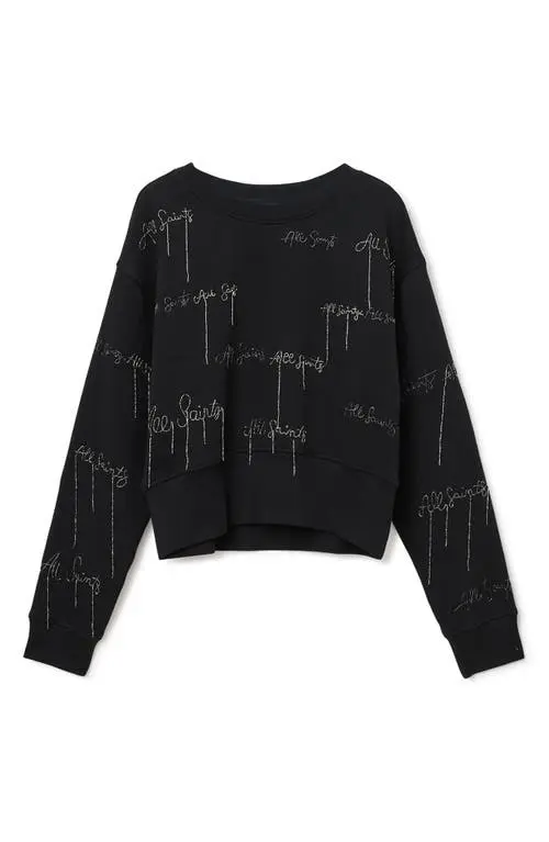 ALLSAINTS Logo Embroidery Relaxed Sweatshirt