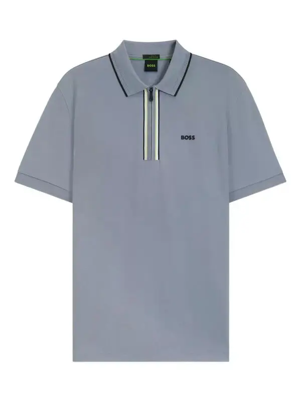 BOSS Short-zip Polo Shirt - Blue