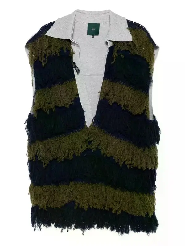 MAISON JEJIA Fringed Top - Green
