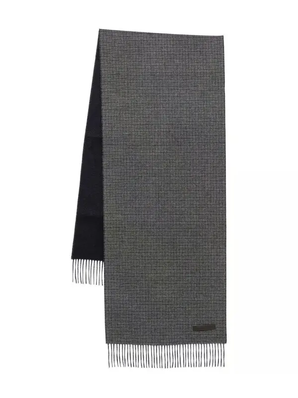 Zegna Fine-checked Scarf - Grey