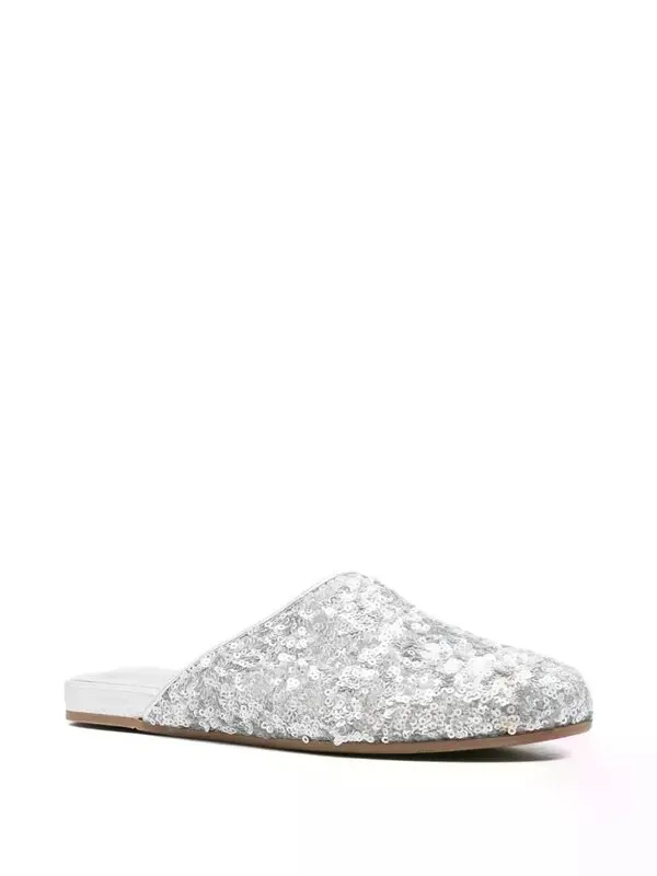 ANCIENT GREEK SANDALS The Slipper Sequined Mules - Silver