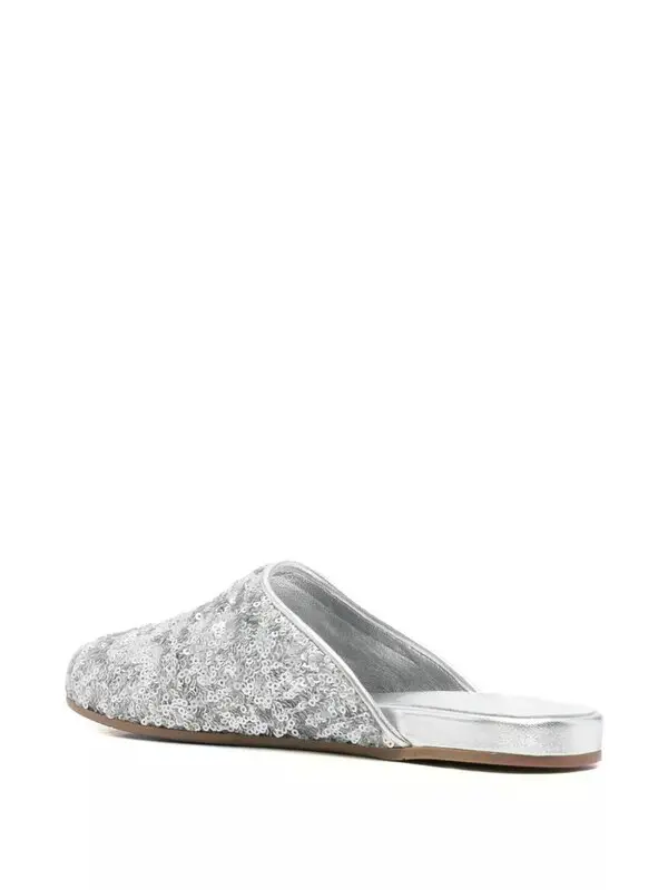 ANCIENT GREEK SANDALS The Slipper Sequined Mules - Silver