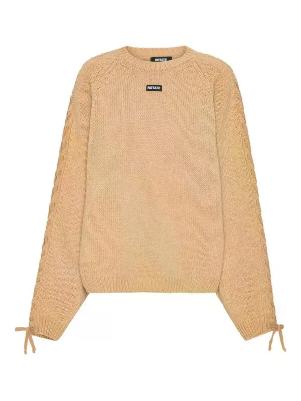 ROTATE BY BIRGER CHRISTENSEN Round-neck Long-sleeve Sweater - Brown
