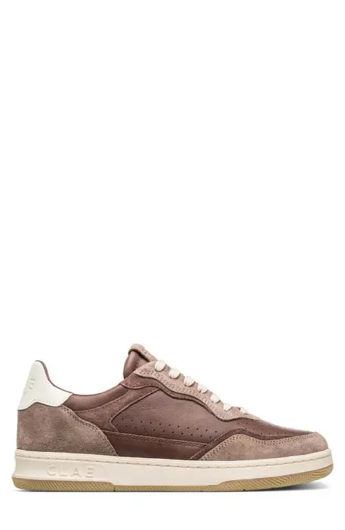 Clae Haywood Low Top Leather Sneakers - Portabella Deep Taupe