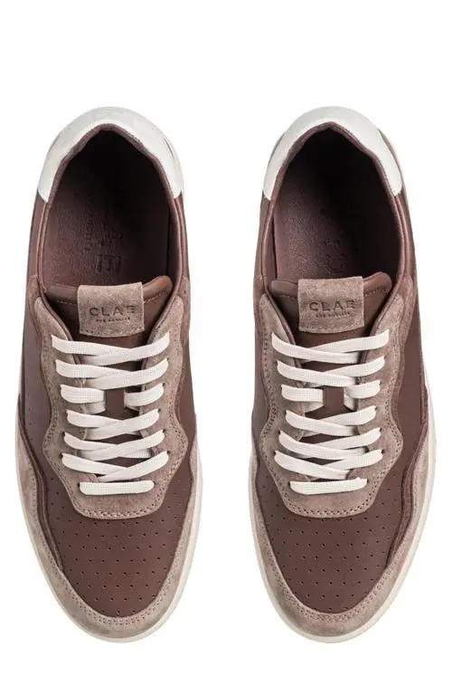 Clae Haywood Low Top Leather Sneakers - Portabella Deep Taupe